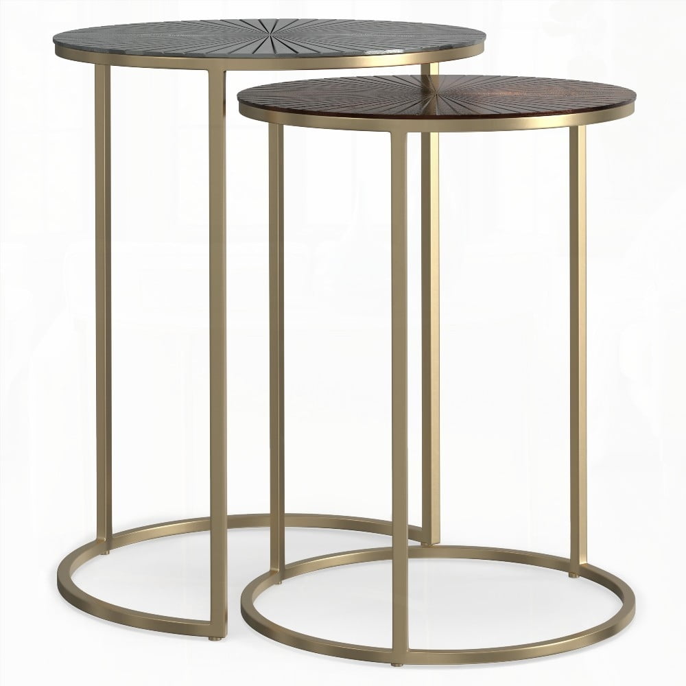 Gallagher - C-Shaped Side Table with Natural Mango Hardwood & Metal ...