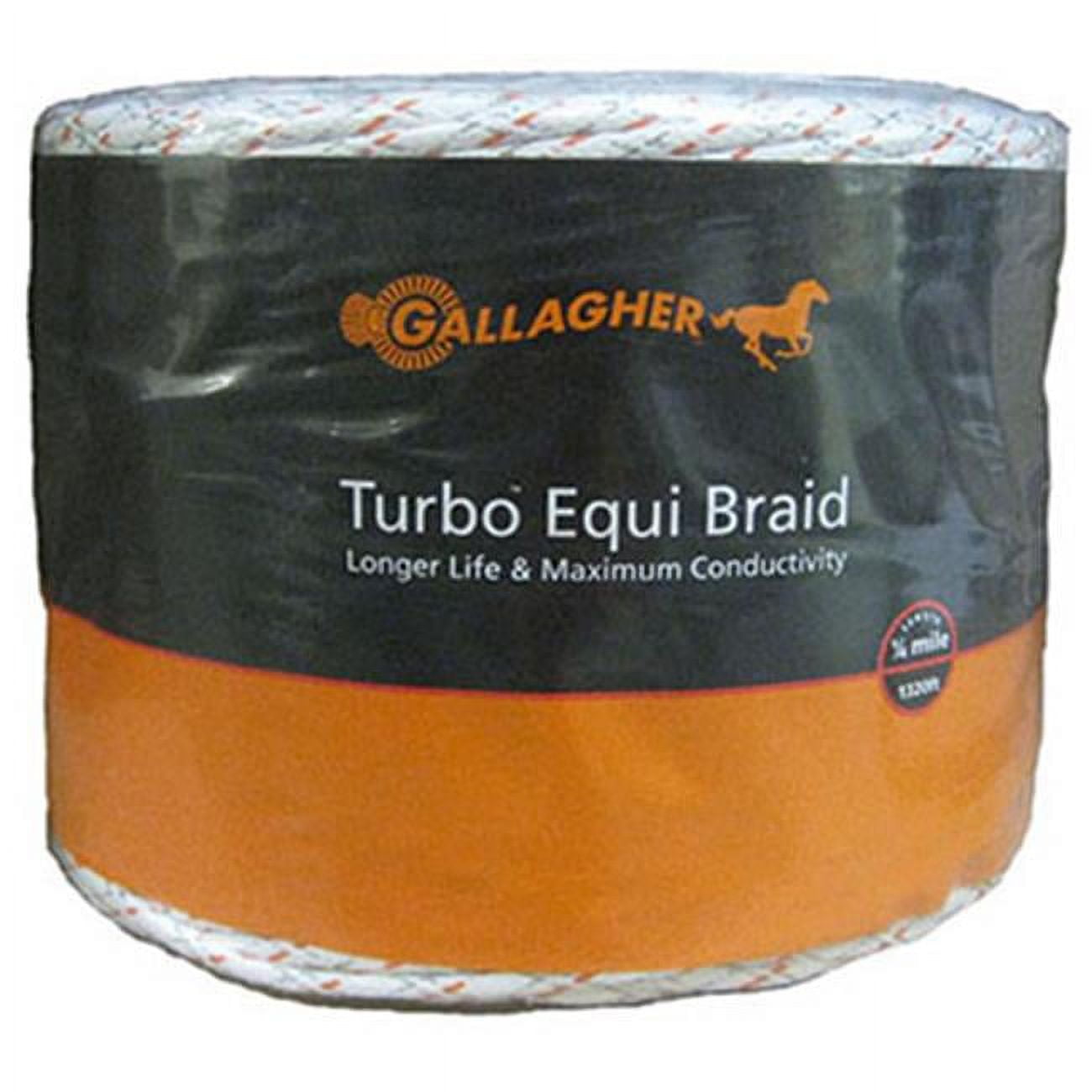 Gallagher G62176 Electric Fence Turbo Equibraid, Ultra White, 1/16-In ...