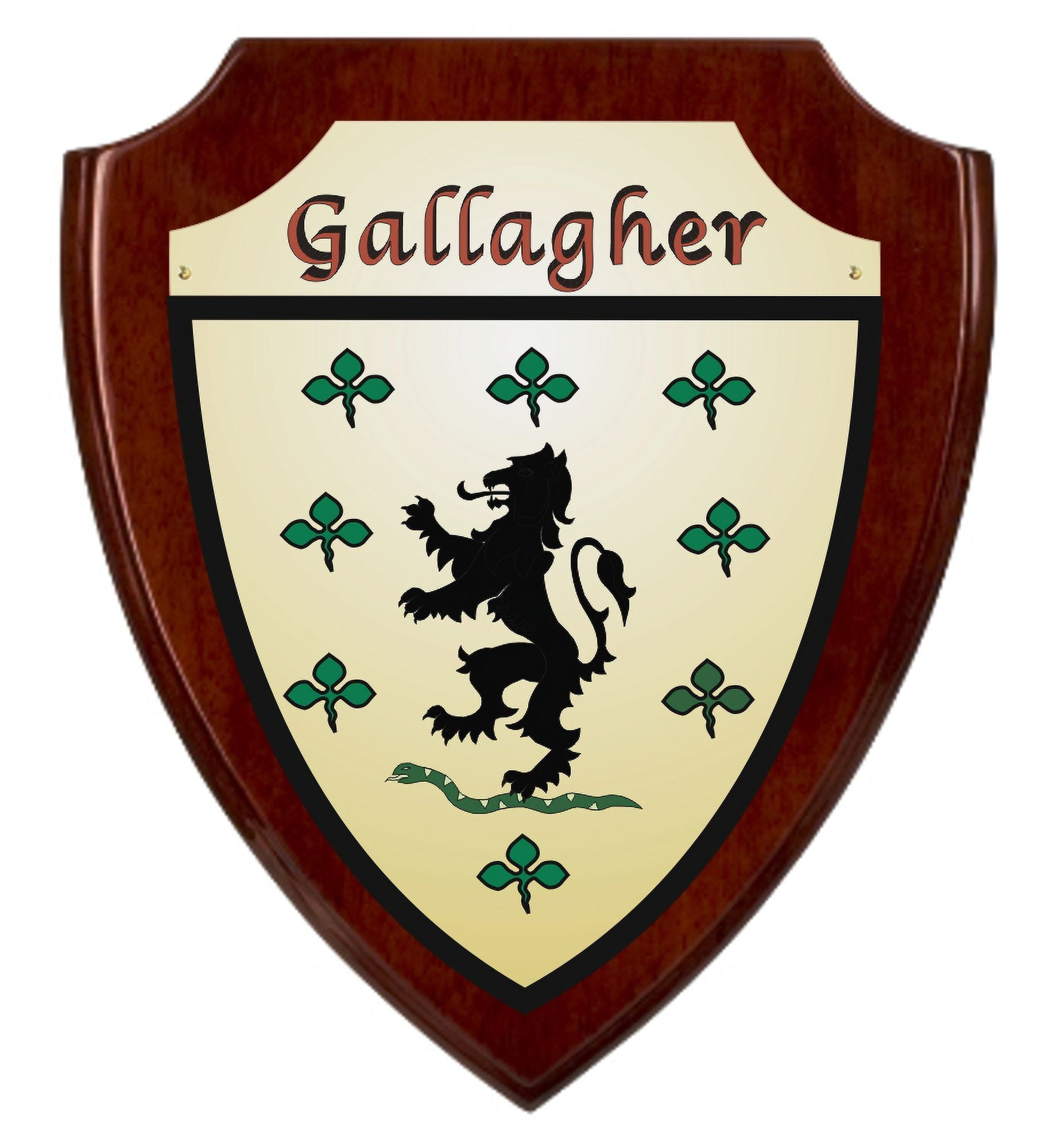 Gallagher Irish Coat of Arms Shield Plaque - Rosewood Finish - Walmart.com