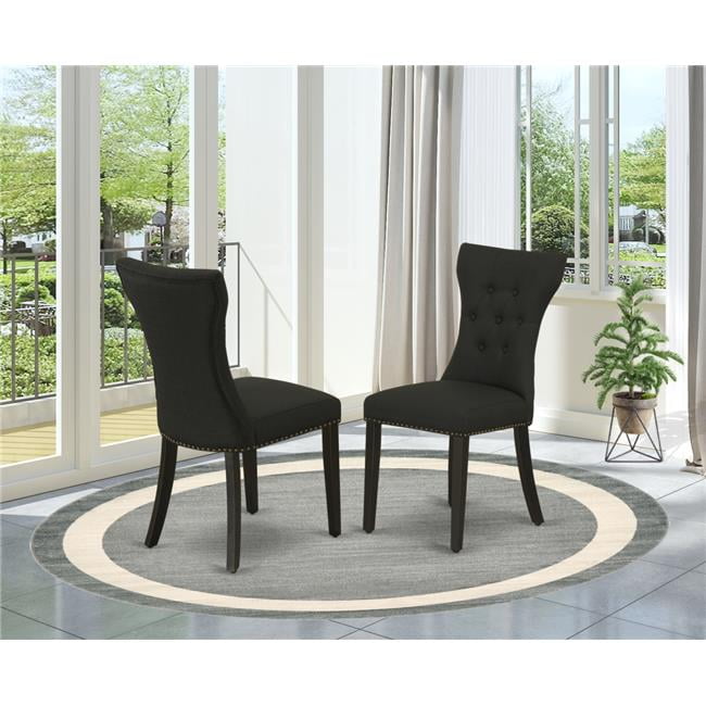 Gallatin Parson Chair with Blacked Leg & Black Fabric - Set of 2 ...