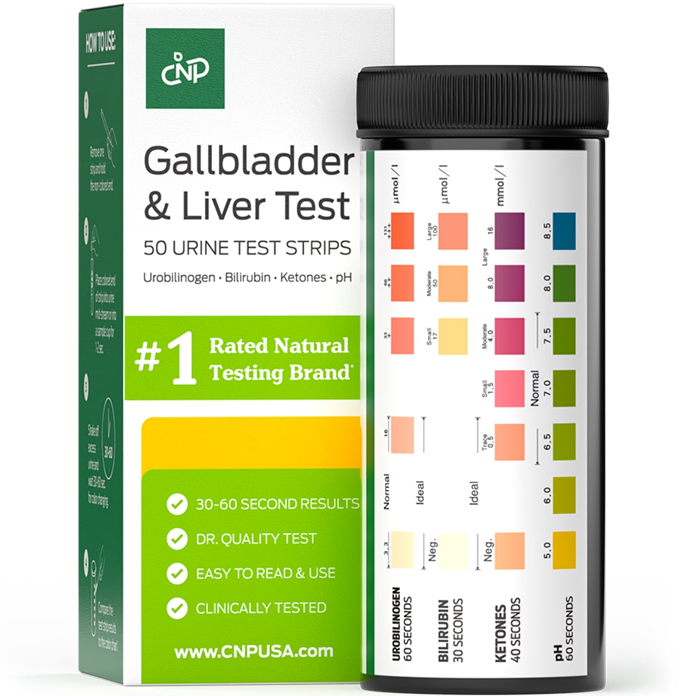 Gallbladder & Liver Testing Kit, 50 Count Test Strips for Urobilinogen ...