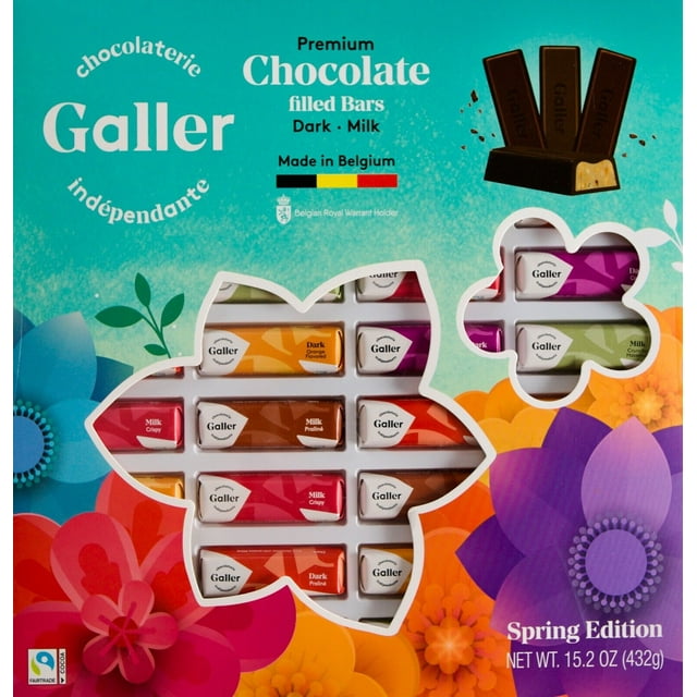 Galler Premium Belgium Chocolate Filled Bars Dark Milk Spring-Edition ...