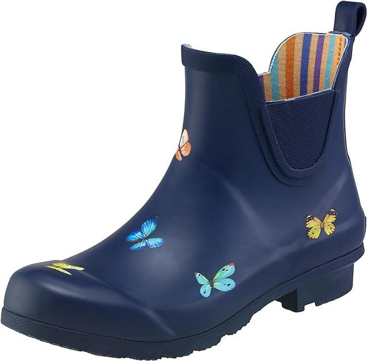 Galleria Enterprises Chelsea Rain Boot Size US 7 M Navy-Butterfly ...