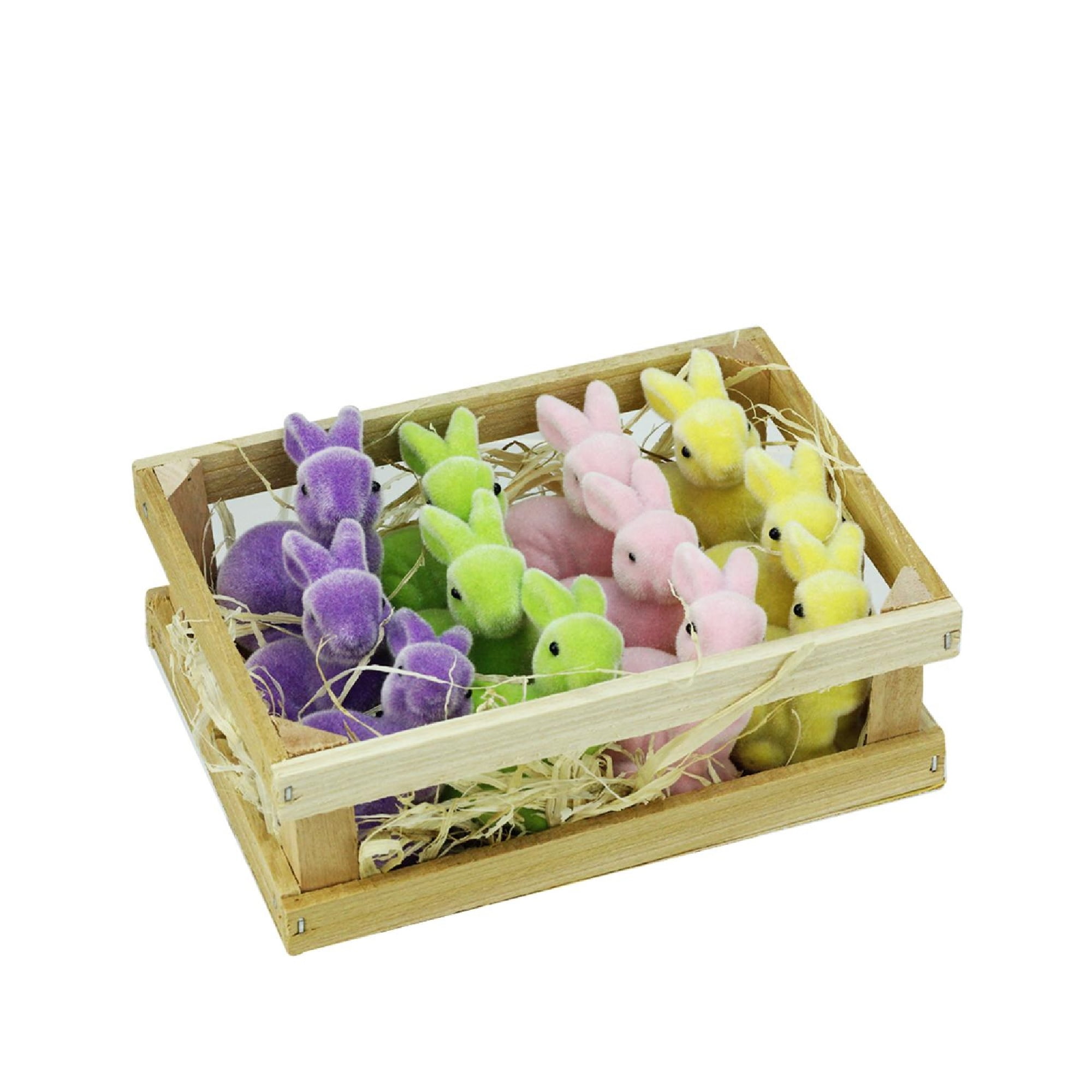 Gallerie II Set of 12 Bunny Rabbits in Crate Spring Easter Table Top ...