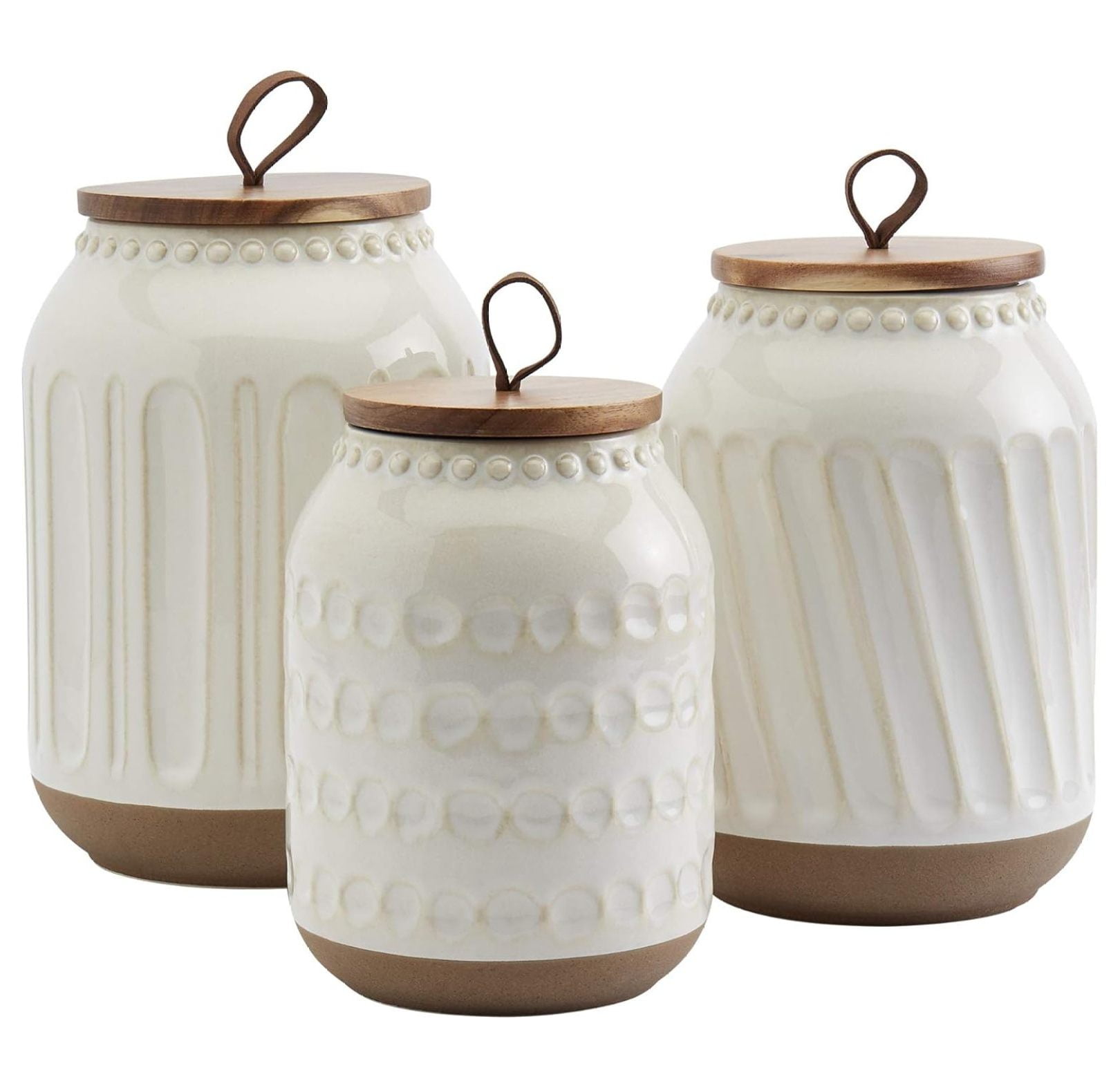 Gallery Ceramic Canister Collection- Stoneware Designed Kitchen Storage ...