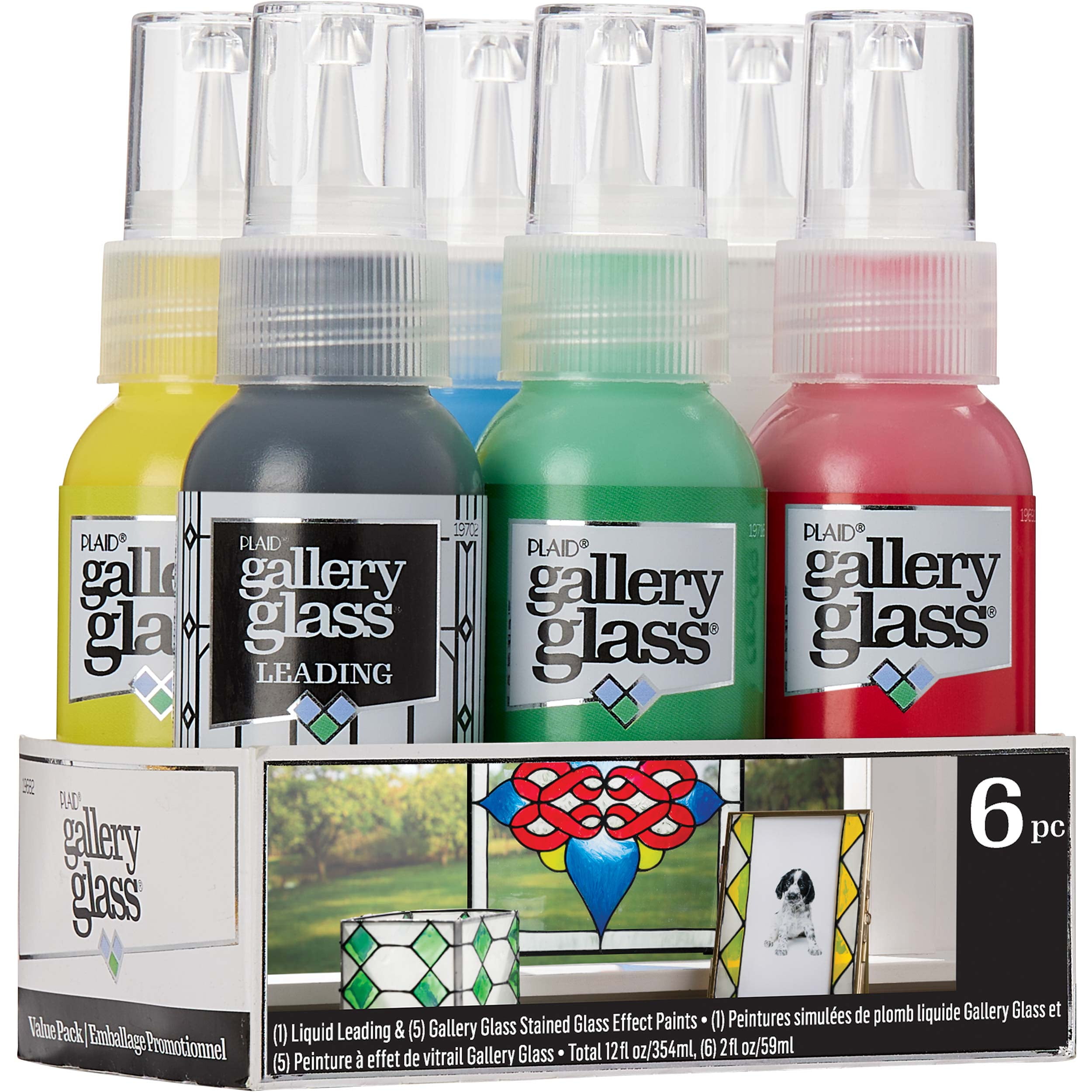 Gallery Glass Basic Stained Glass Kit, 6 Piece Glass Paint Set for DIY ...