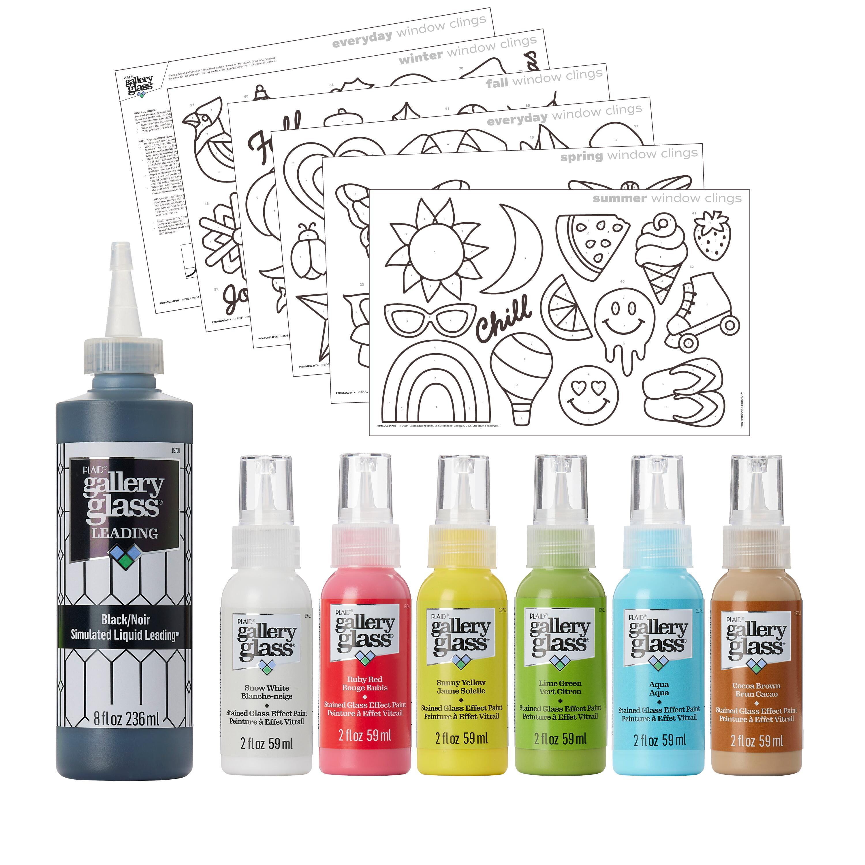 Gallery Glass Window Cling Art Kit, 10 Piece Set Including 3 Pattern ...