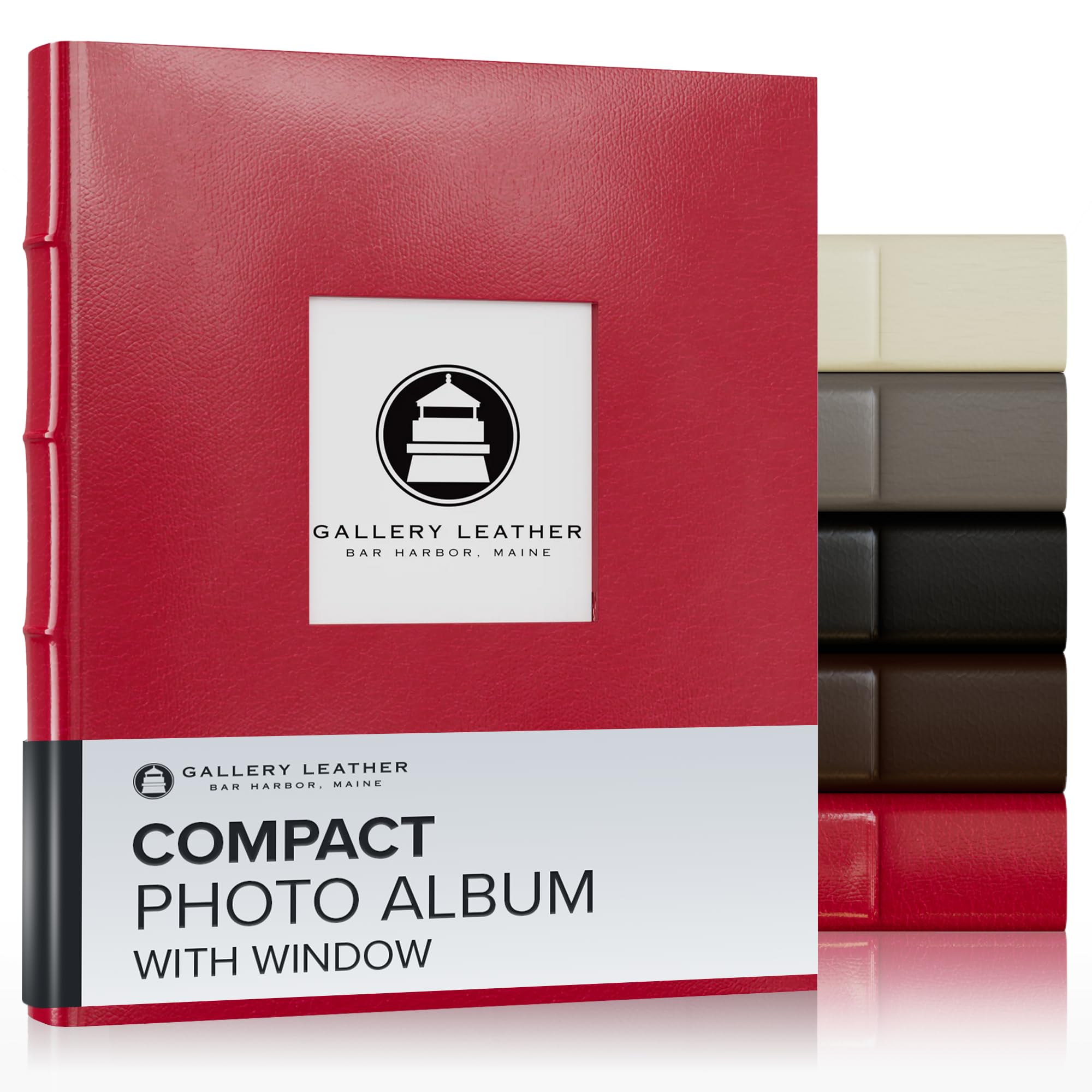 Gallery Leather Compact Photo Album with Window - Camden Red - 9.25"x8 ...