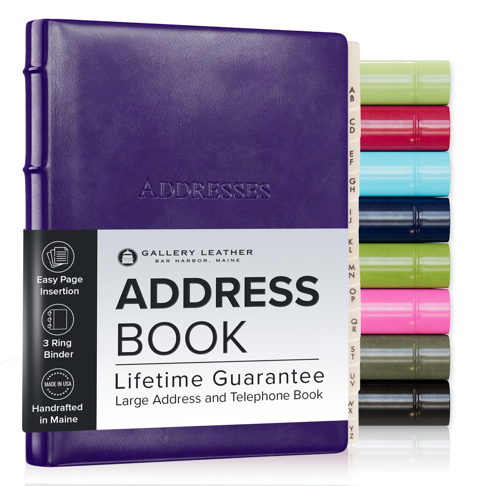 Gallery Leather Desk Address Book - Acadia Plum - 9" x 7" - Walmart.com