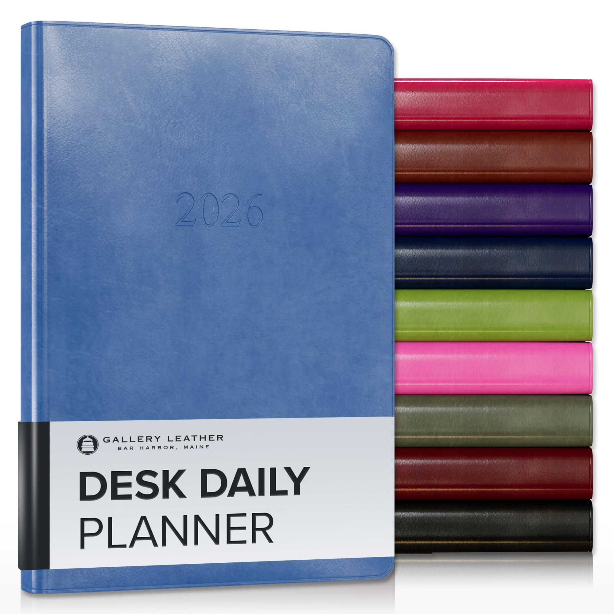 Gallery Leather Desk Daily Planner 2026, Elegantly Bound Daily Calendar ...
