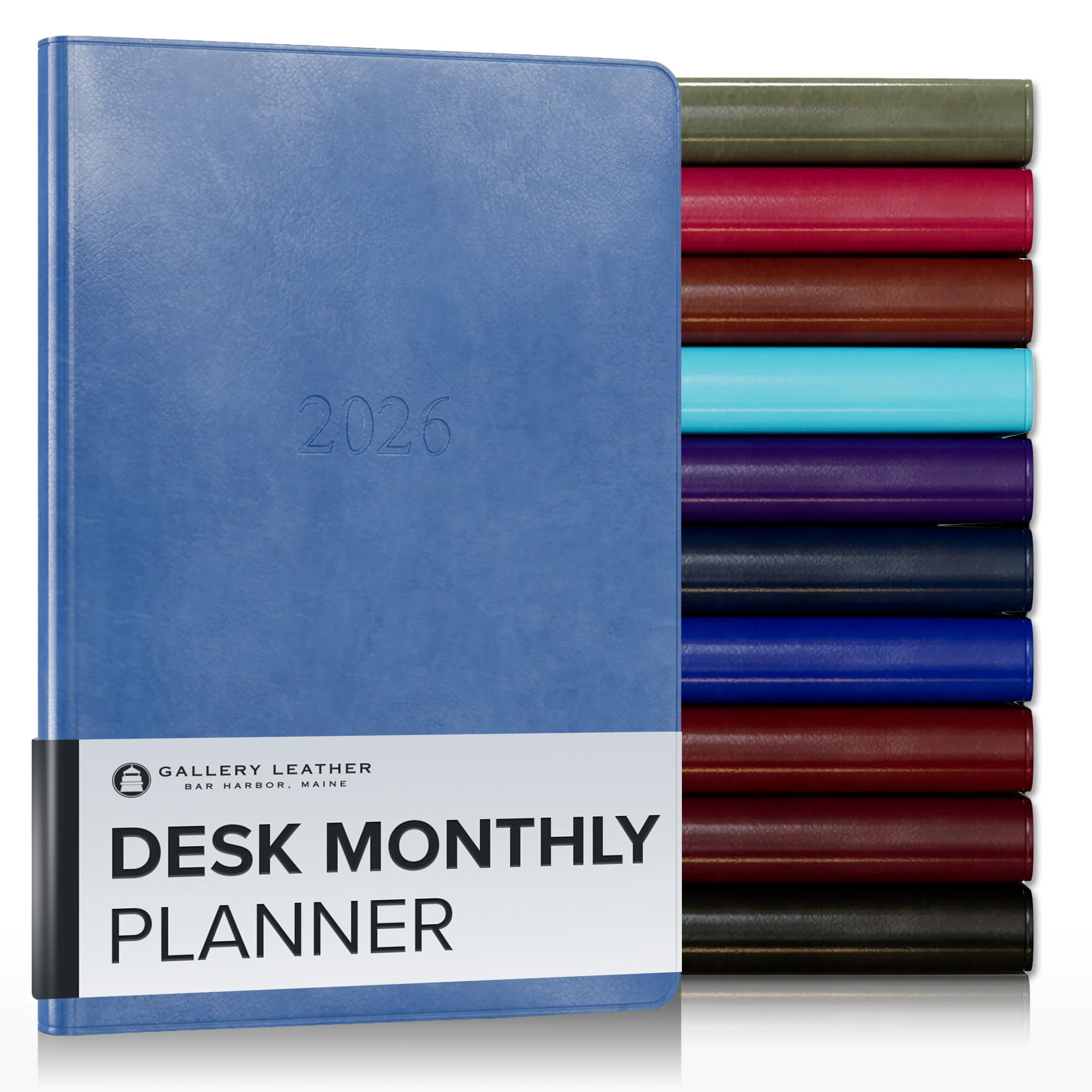 Gallery Leather Desk Monthly Planner 2026, Elegantly Bound Calendar ...