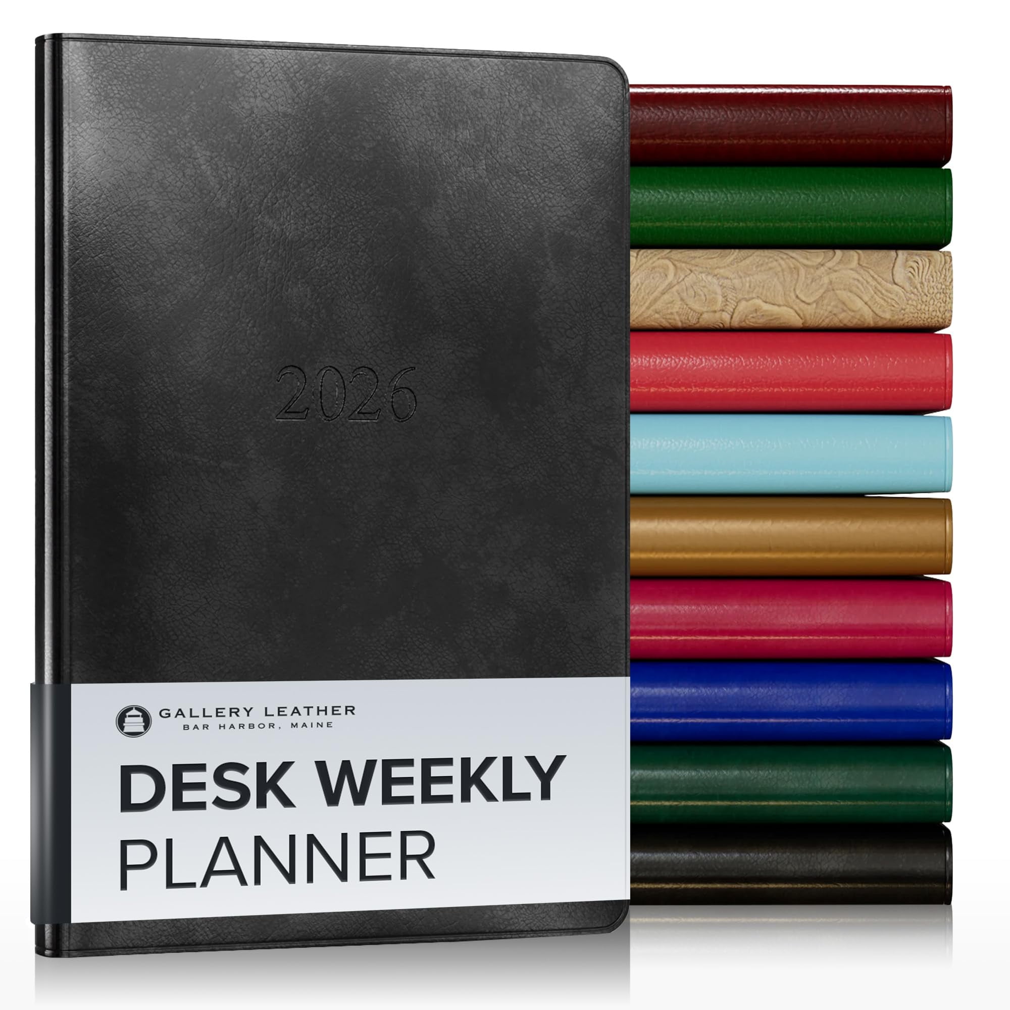 Gallery Leather Desk Weekly Monthly Planner 2026, Elegantly Bound ...