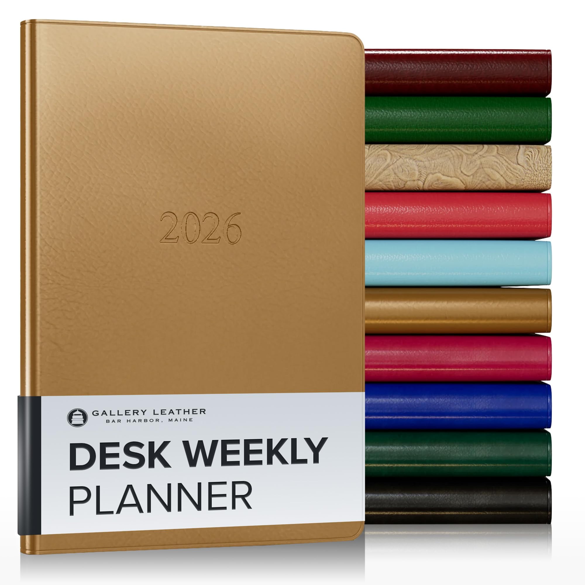 Gallery Leather Desk Weekly Monthly Planner 2026, Elegantly Bound ...