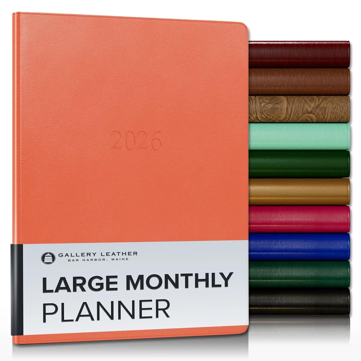 Gallery Leather Large Monthly Planner 2026, Elegantly Bound Calendar ...