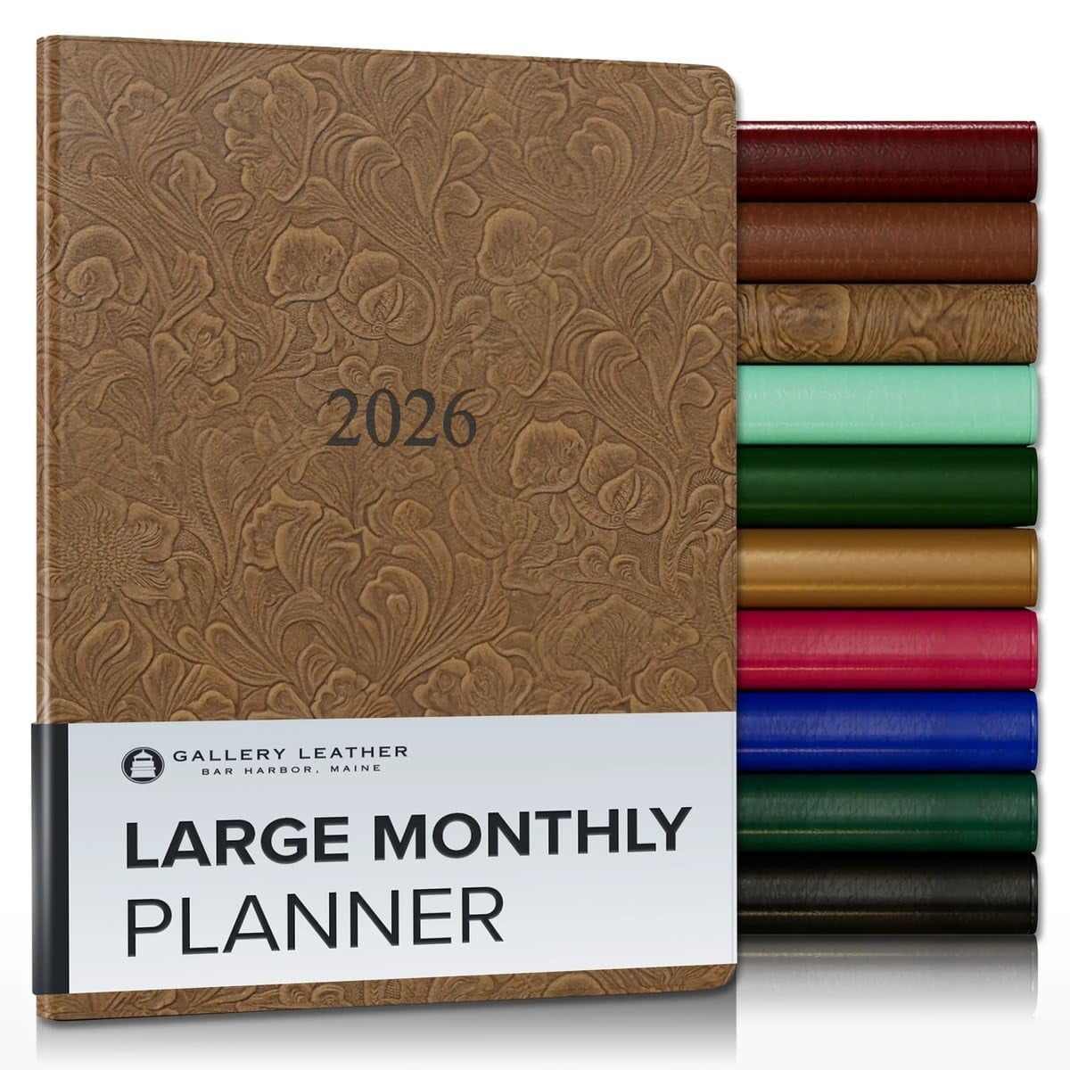 Gallery Leather Large Monthly Planner 2026, Elegantly Bound Calendar ...