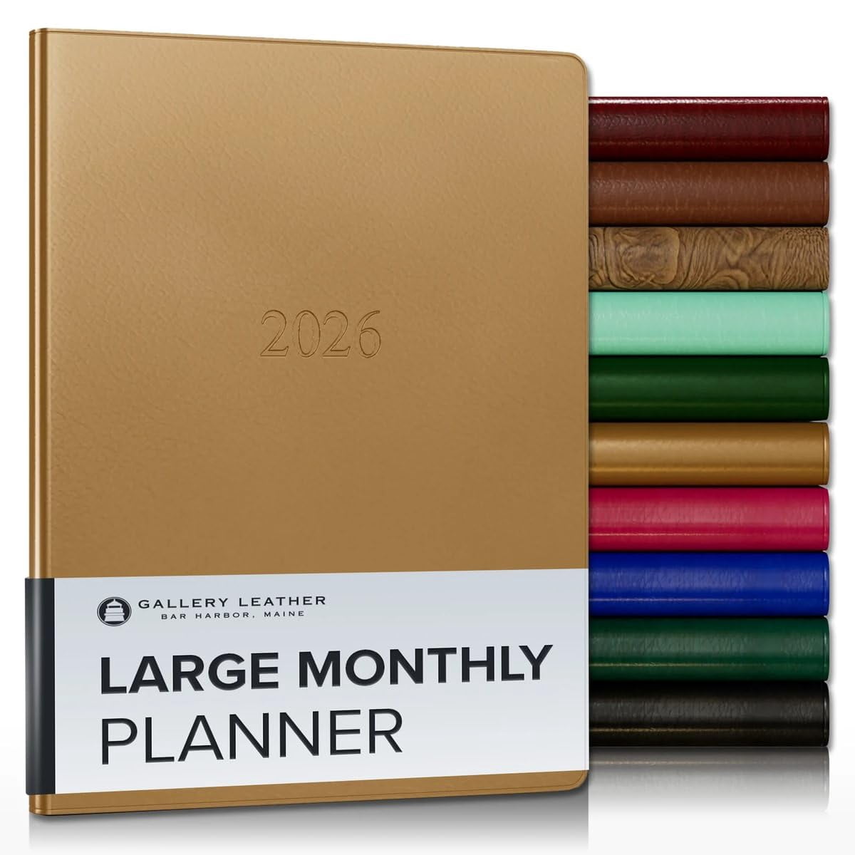 Gallery Leather Large Monthly Planner 2026, Elegantly Bound Calendar ...