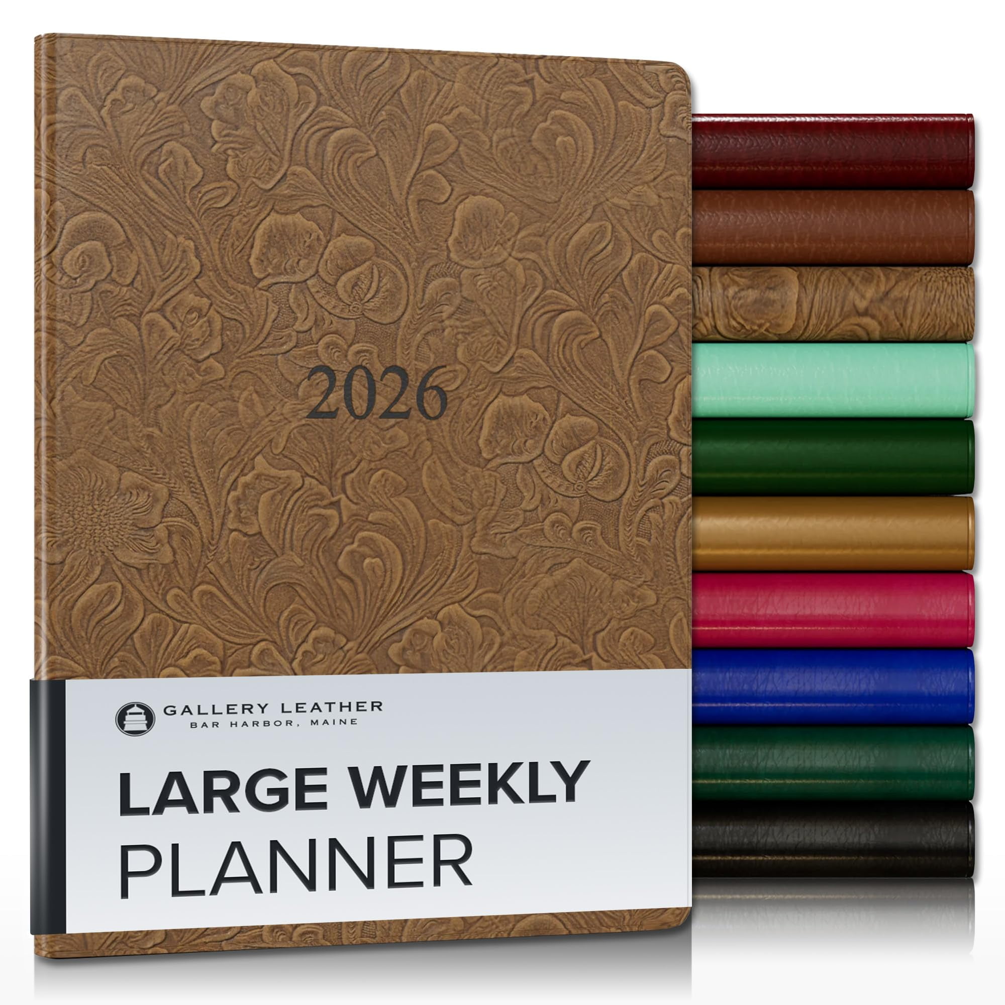 Gallery Leather Large Weekly Monthly Planner 2026, Elegantly Bound ...