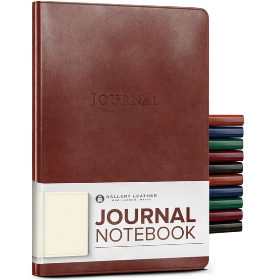 Gallery Leather Journal Notebook - 192 Pages, Softcover, For Men and ...