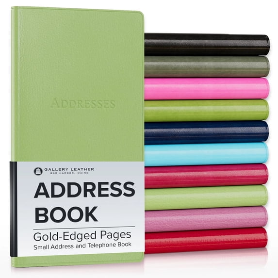 Gallery Leather Small Address Book with Alphabetical Tabs up to 403 ...