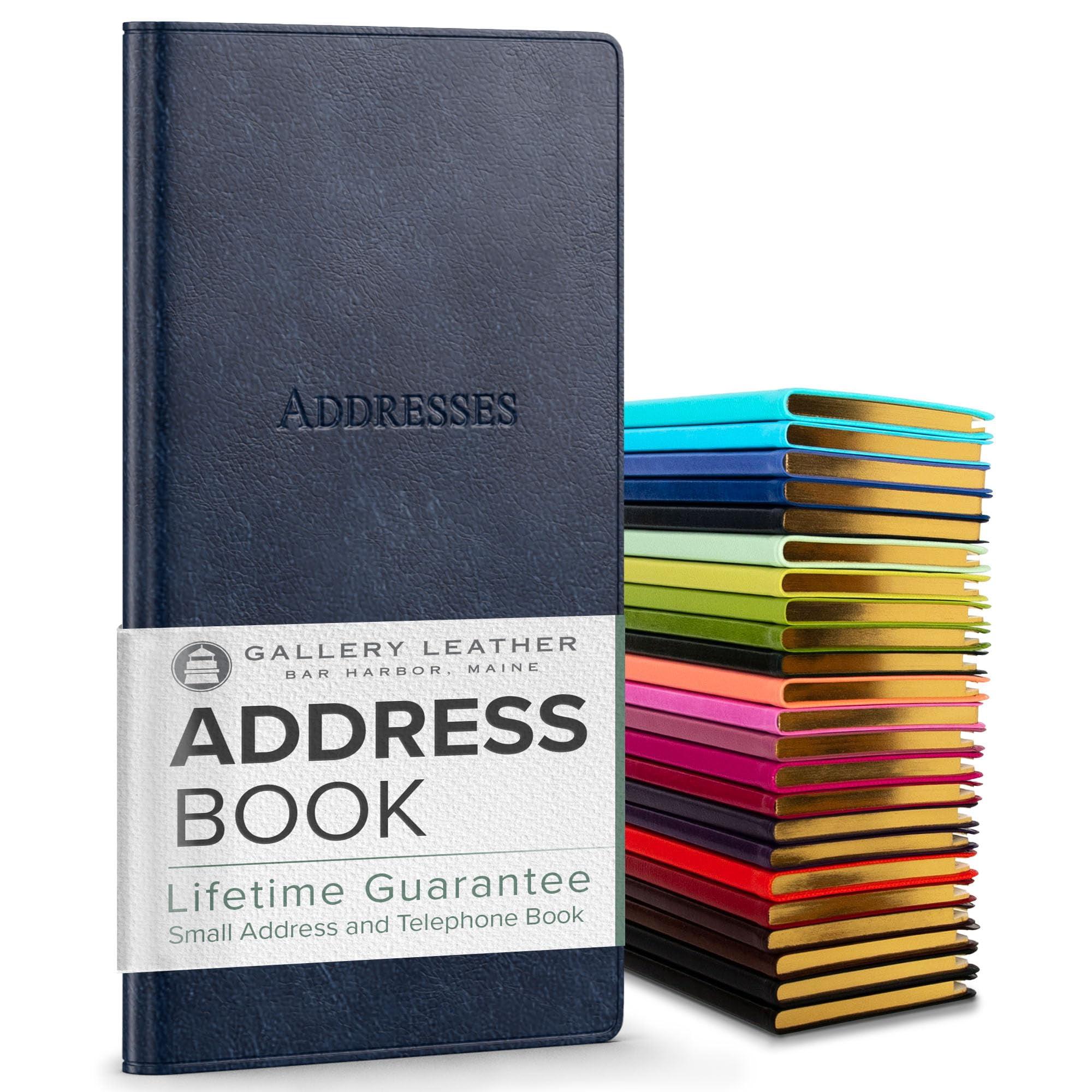 Gallery Leather Small Address Book with Alphabetical Tabs up to 403 ...