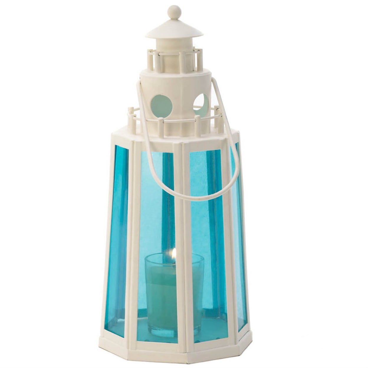 Gallery Of Light Ocean Blue Lighthouse Candle Lamp - Walmart.com