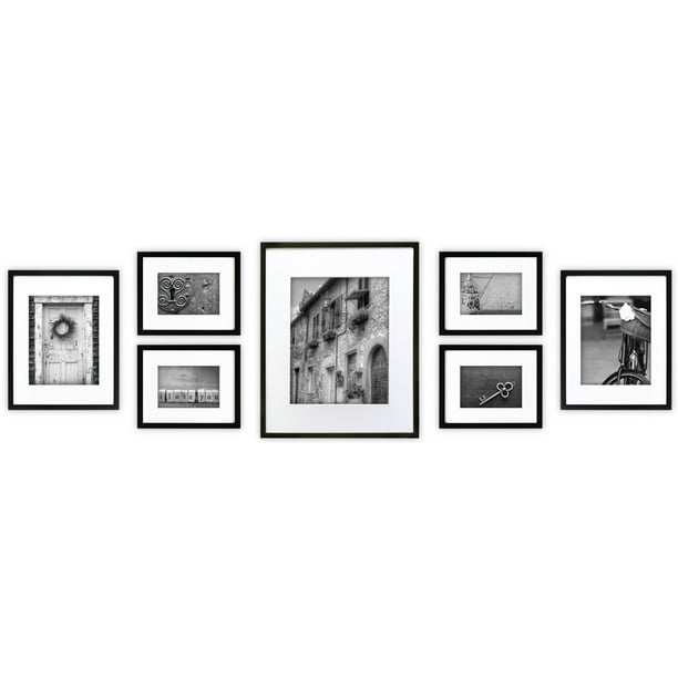 Gallery Perfect 7 Piece Black Photo Frame Gallery Wall Kit with ...