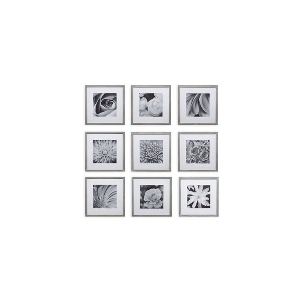 Gallery Perfect 9 Pieces 12' x 12' Square Wall Picture Frame Set with ...