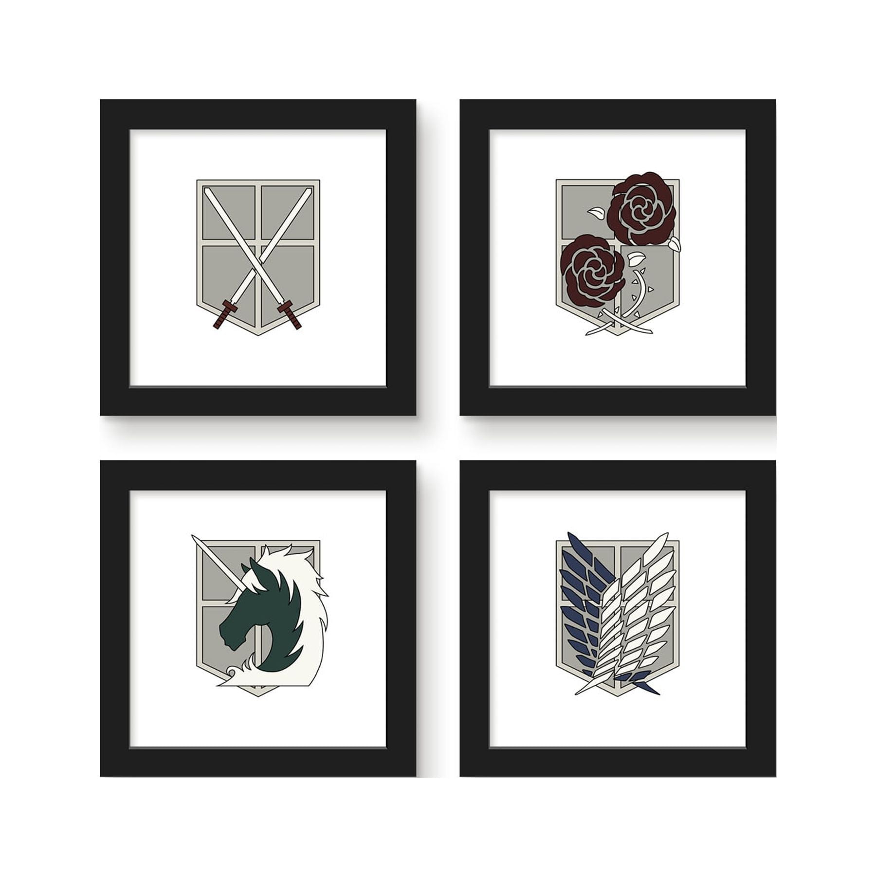 Gallery Pops Attack on Titan - Regiment Emblem Wall Art Bundle (4-Pack ...