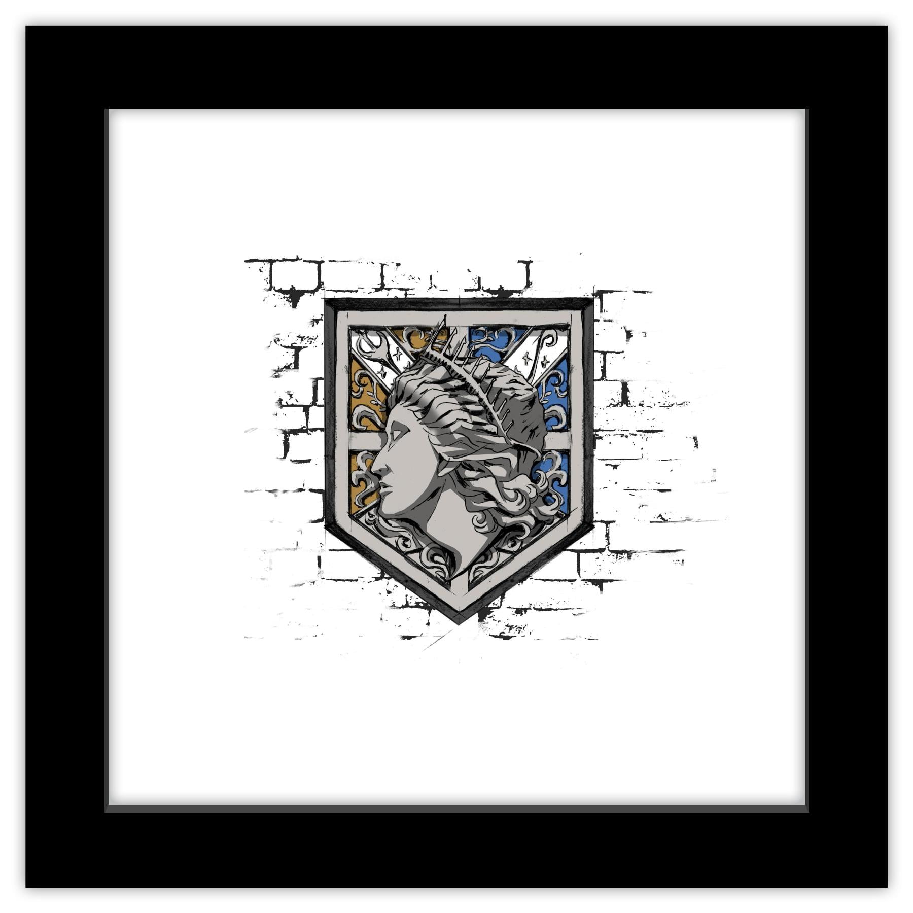 Gallery Pops Attack on Titan - Wall Maria Emblem Wall Art, Black Framed ...