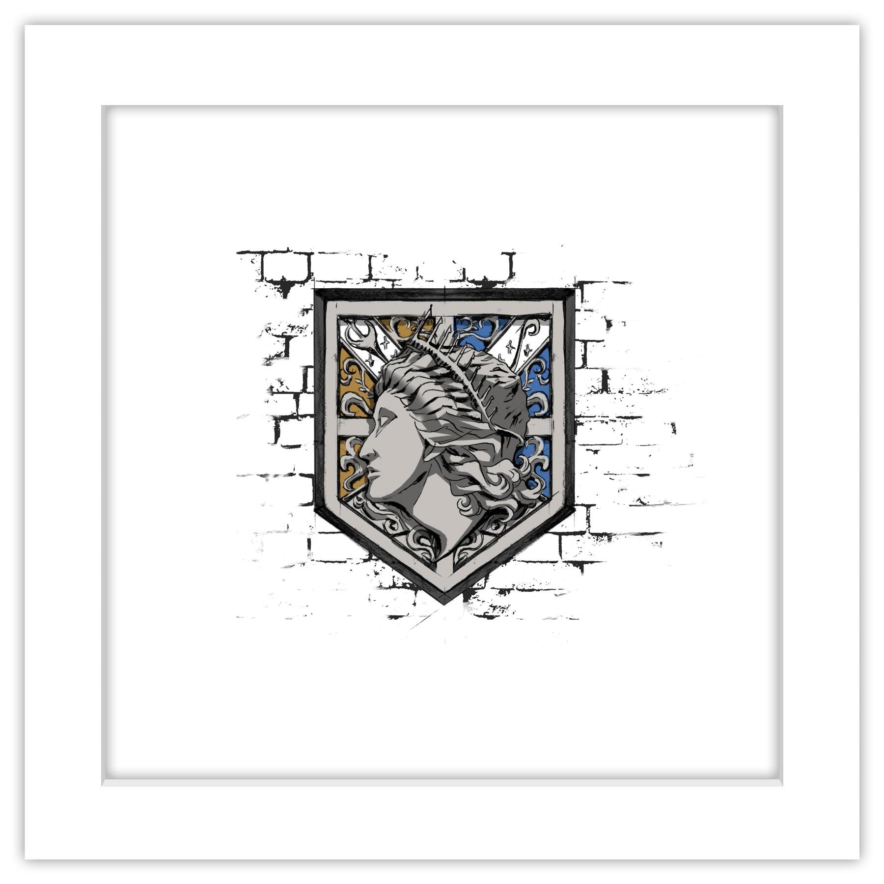 Gallery Pops Attack on Titan - Wall Maria Emblem Wall Art, White Framed ...