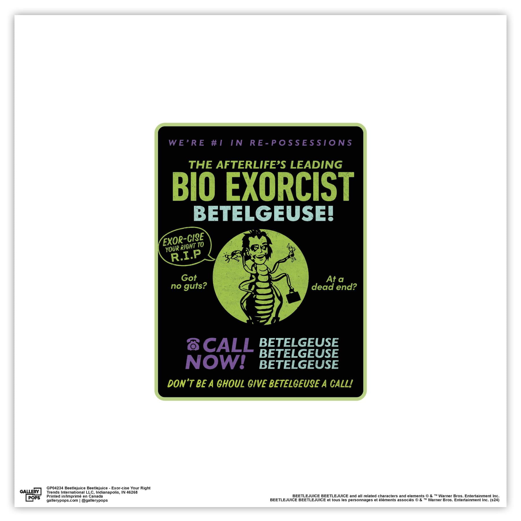 Gallery Pops Beetlejuice Beetlejuice - Exor-cise Your Right Wall Art, Unframed Version, 12" x 12 ...