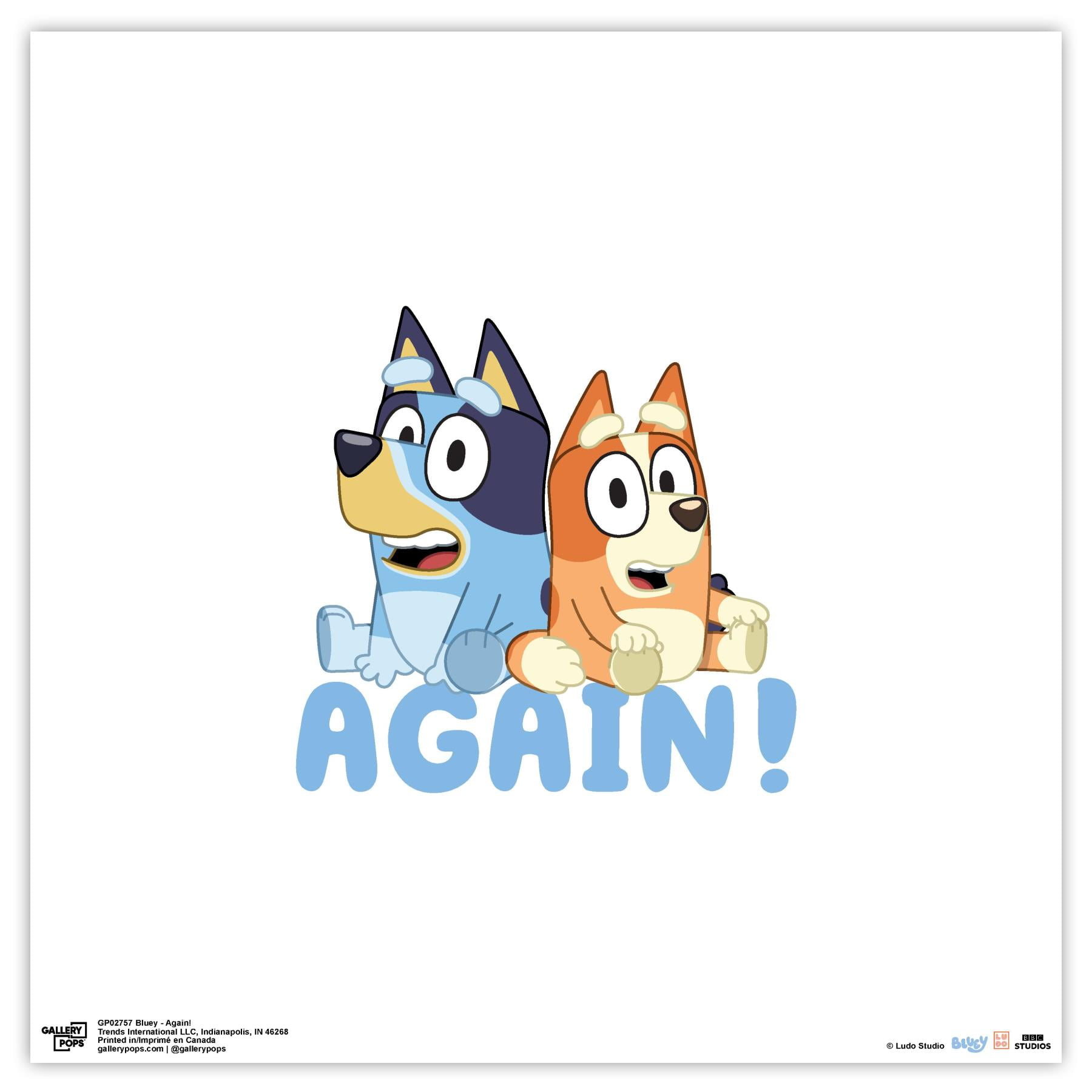 Gallery Pops Bluey - Again! Wall Art, Unframed Version, 12" x 12 ...