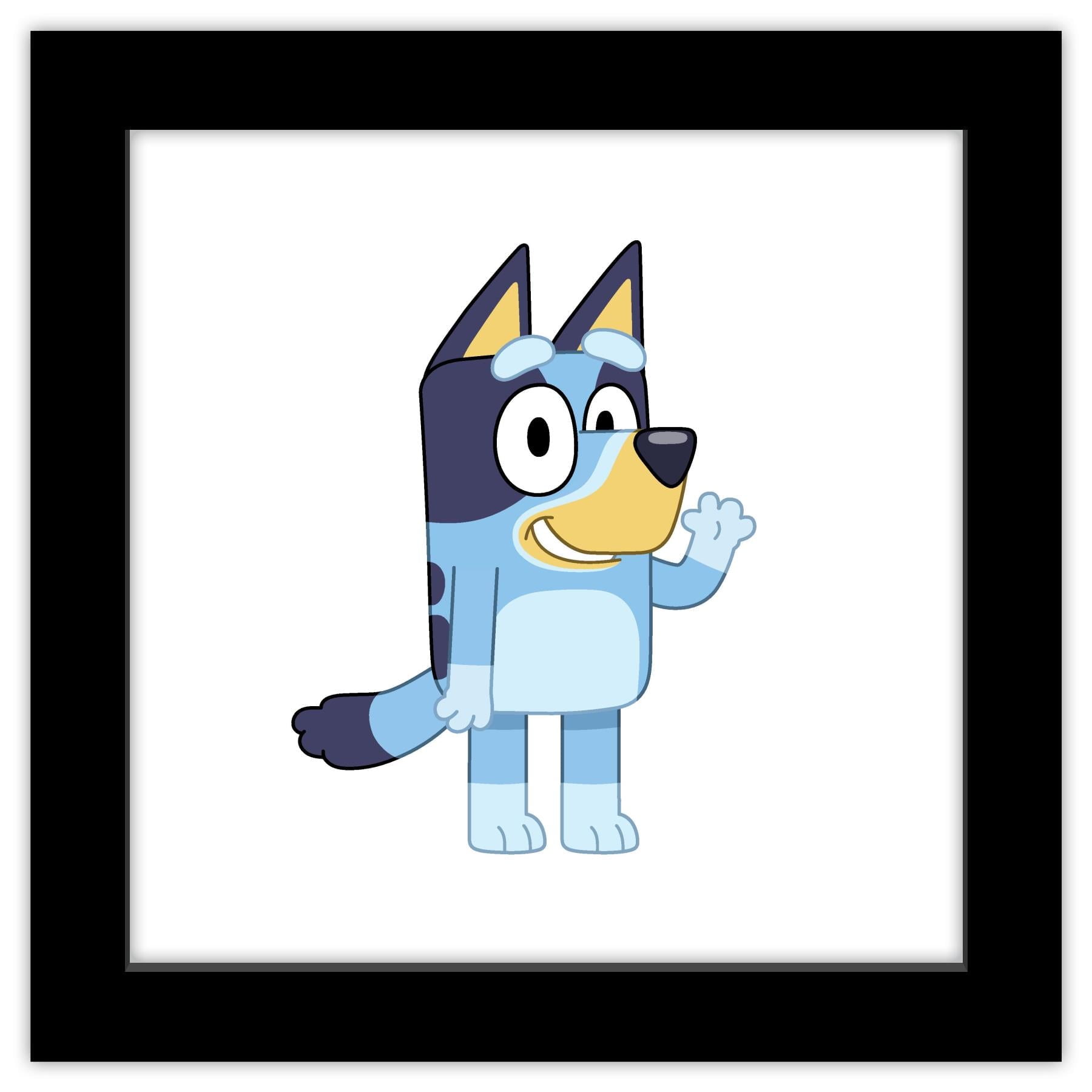 Gallery Pops Bluey - Bluey Waving Wall Art, Black Framed Version, 12" x ...