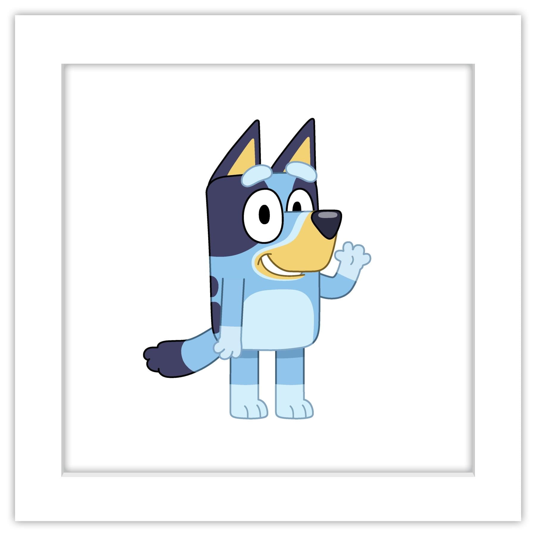 Gallery Pops Bluey - Bluey Waving Wall Art, White Framed Version, 12" x ...