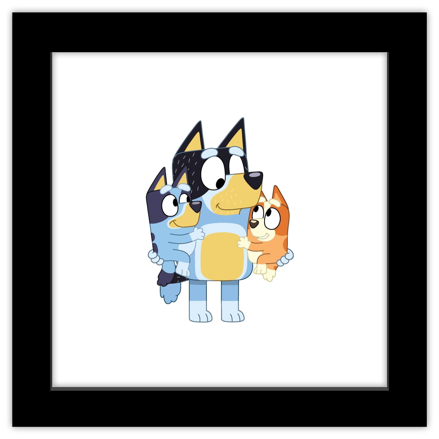 Gallery Pops Bluey - Dad Hug Wall Art, Black Framed Version, 12" x 12 ...