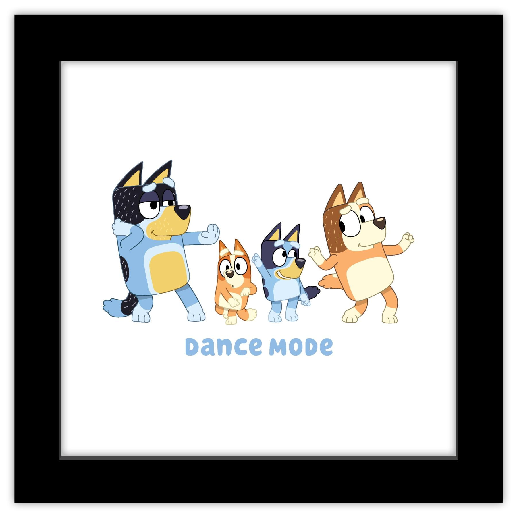 Gallery Pops Bluey - Dance Mode Wall Art, Black Framed Version, 12" x ...