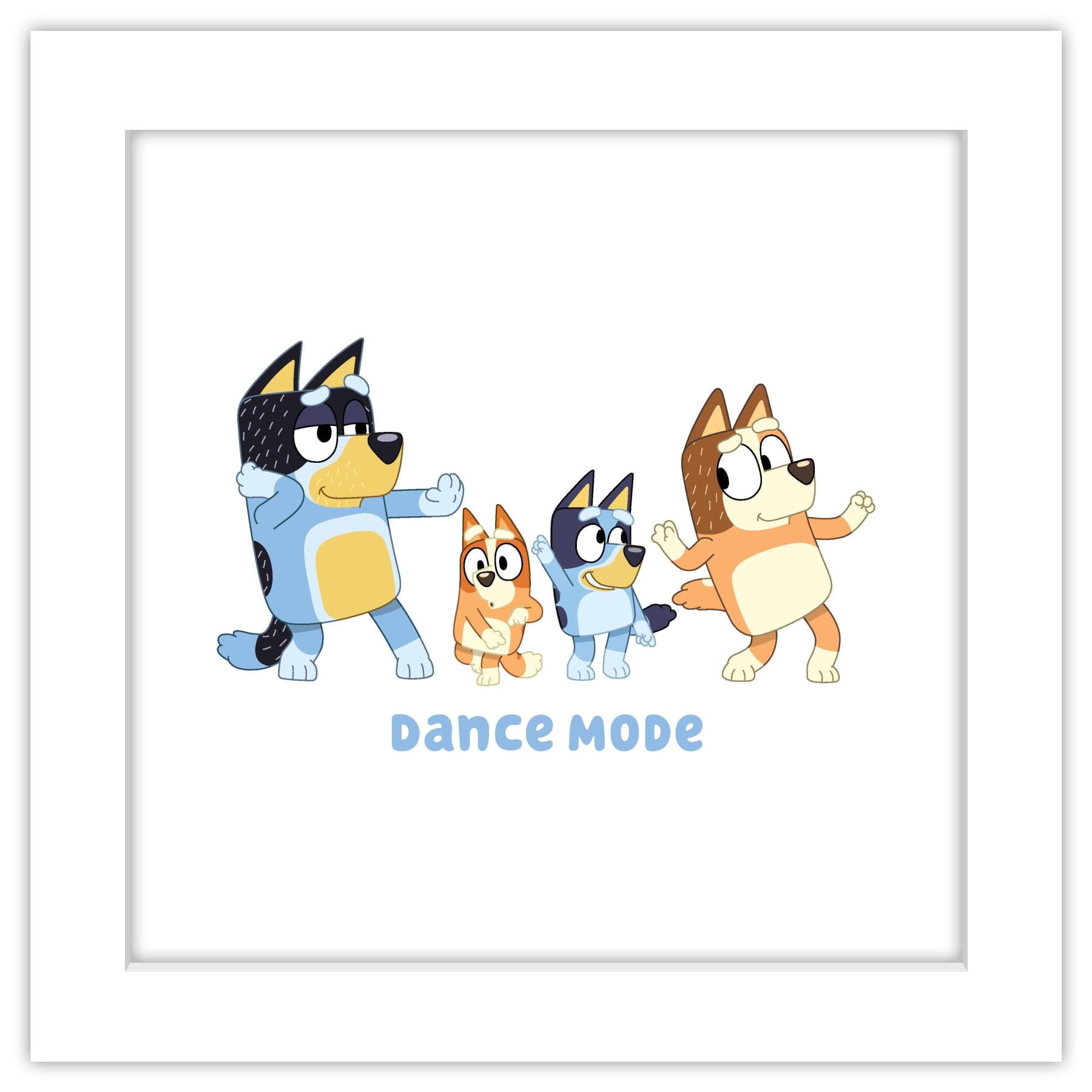 Gallery Pops Bluey - Dance Mode Wall Art, White Framed Version, 12" x ...