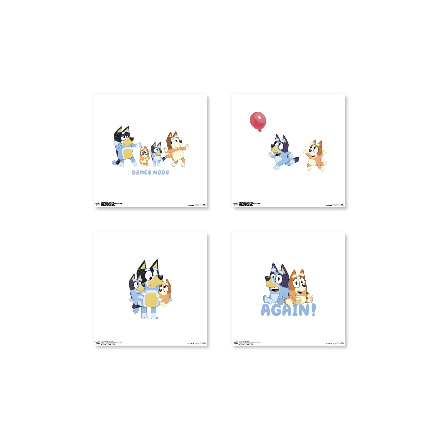 Gallery Pops Bluey - Family Life Wall Art Bundle (4-Pack) - Walmart.com