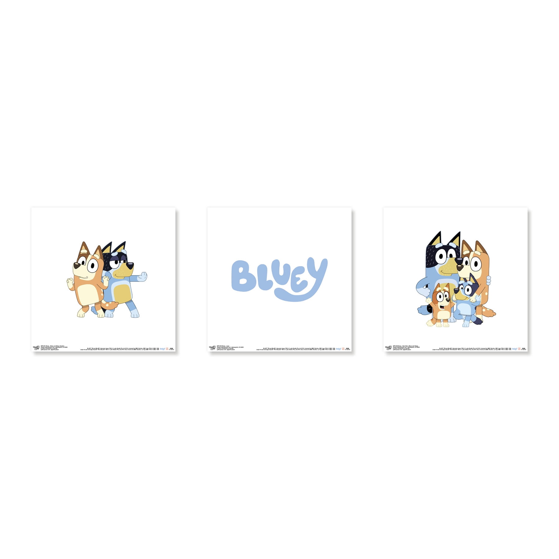 Gallery Pops Bluey - Family Wall Art Bundle (3-Pack) - Walmart.com
