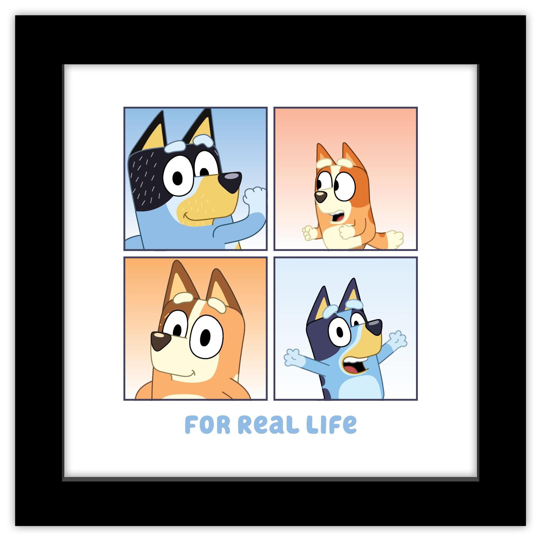 Gallery Pops Bluey - For Real Life Wall Art, Black Framed Version, 12 ...