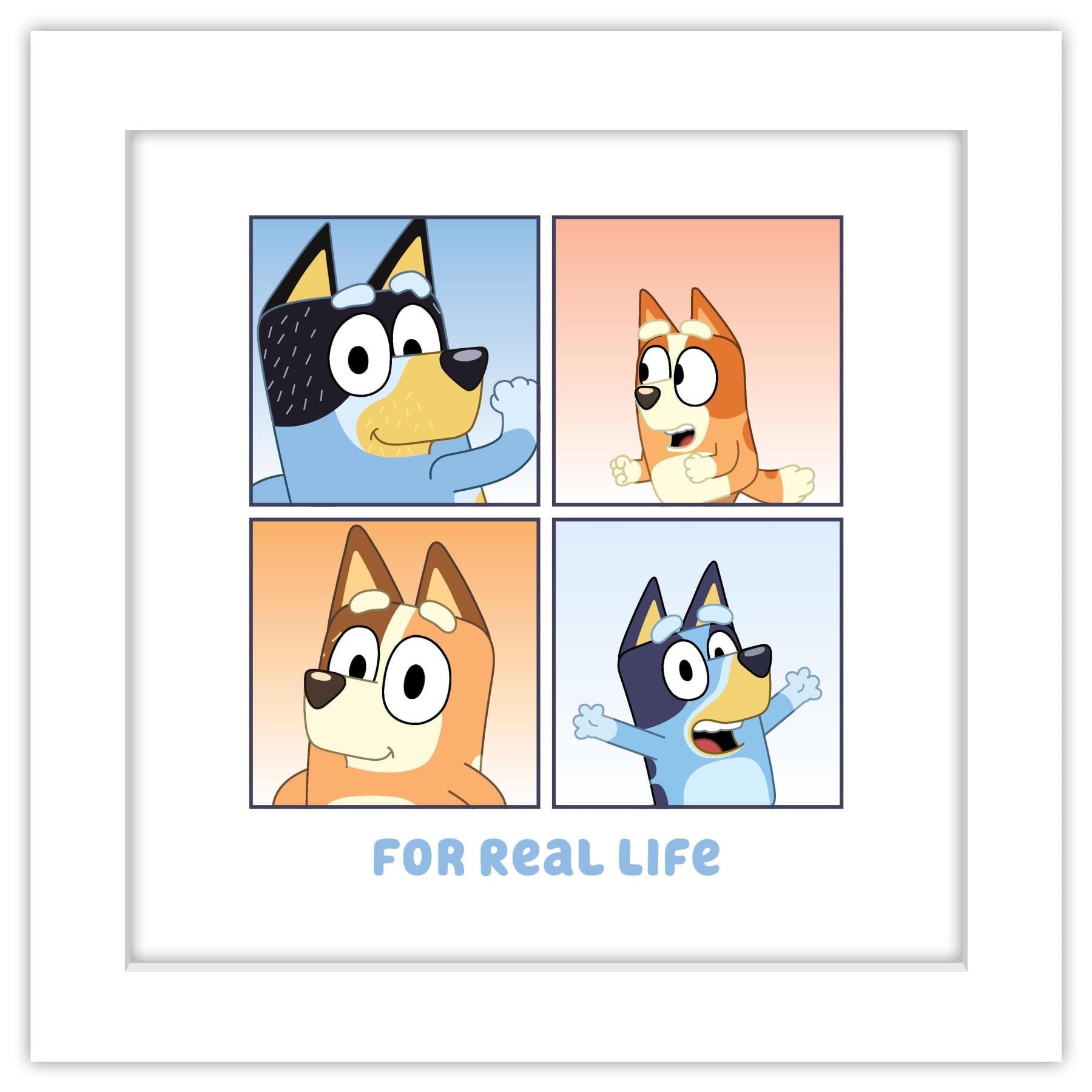 Gallery Pops Bluey - For Real Life Wall Art, White Framed Version, 12 ...