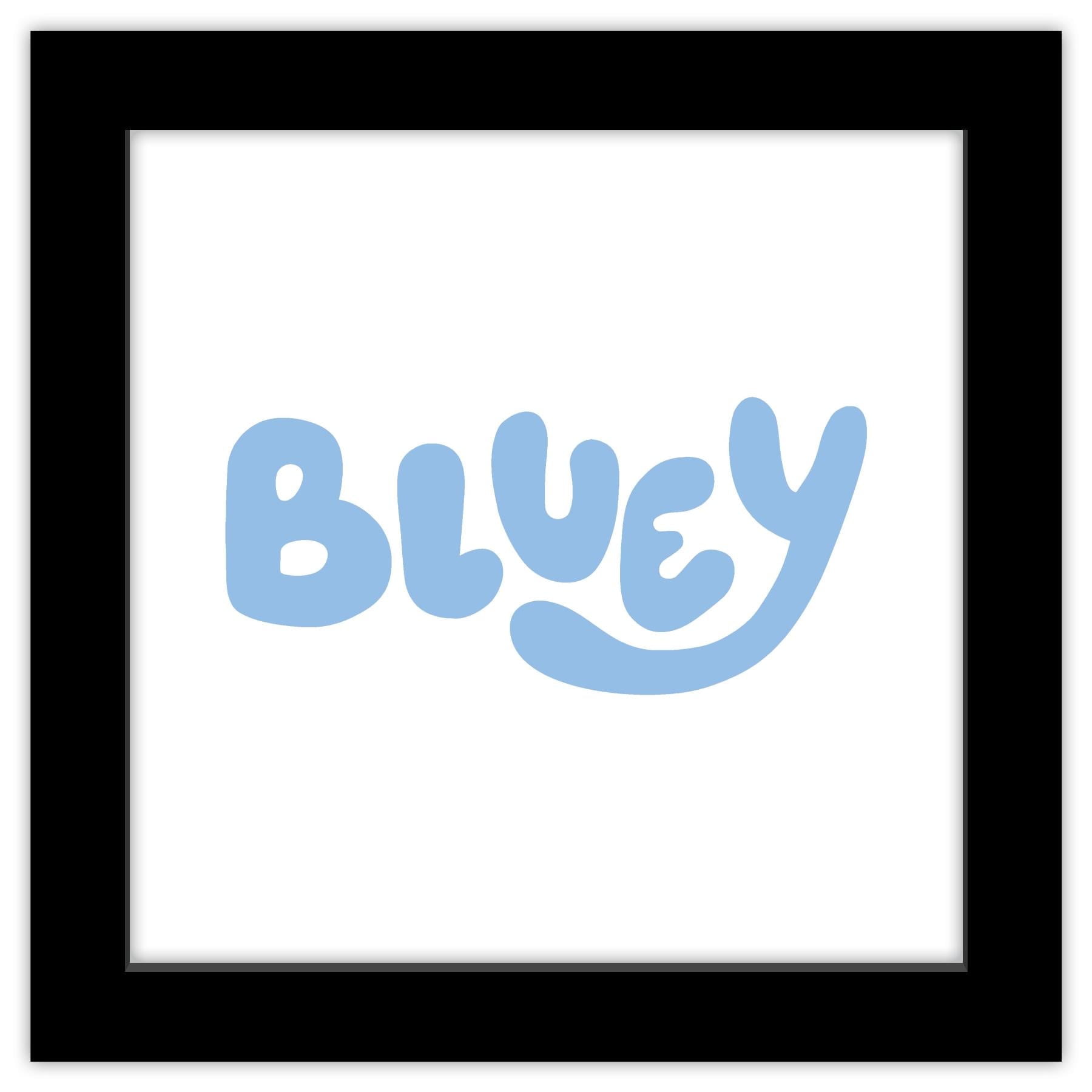 Gallery Pops Bluey - Logo Wall Art, Black Framed Version, 12" x 12 ...