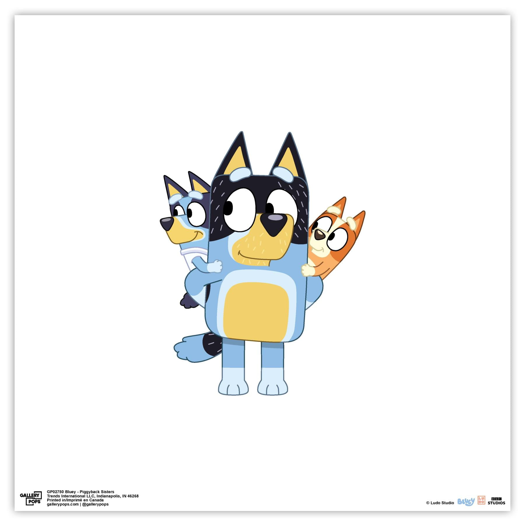 Gallery Pops Bluey - Piggyback Sisters Wall Art, Unframed Version, 12 ...