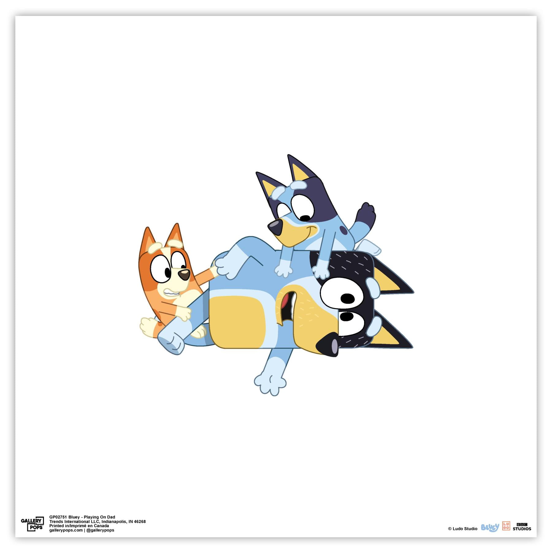 Gallery Pops Bluey - Playing On Dad Wall Art, Unframed Version, 12" x ...