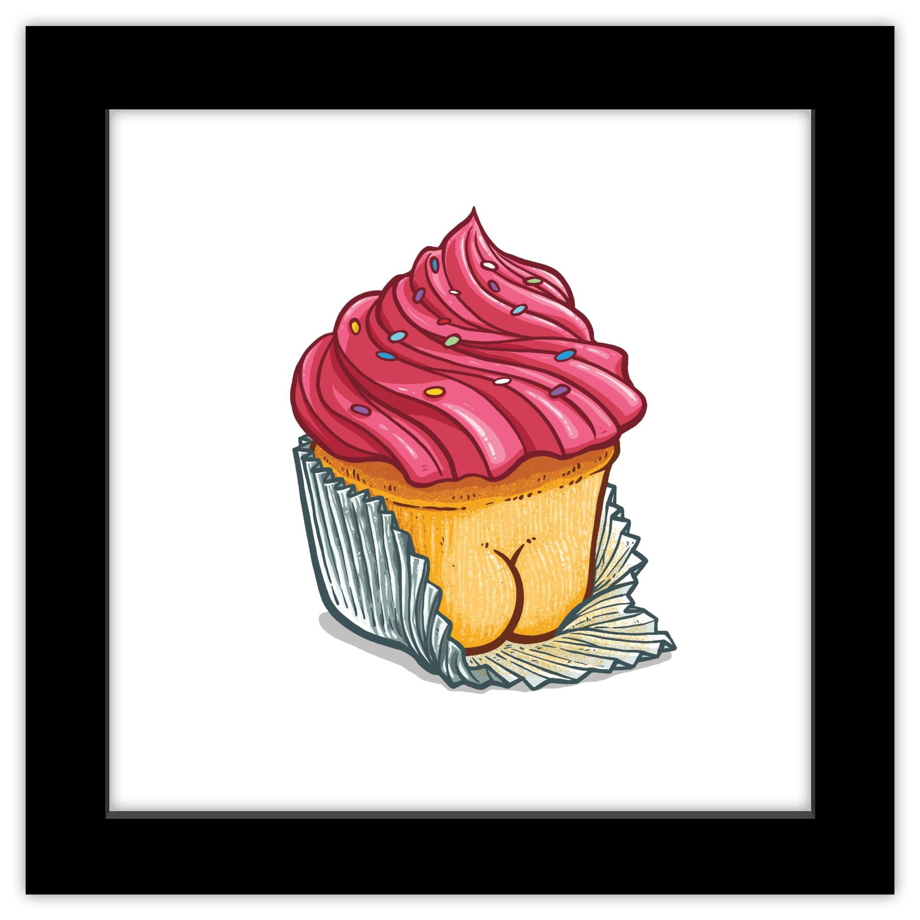 Gallery Pops Brian Cook: Butts On Things - Cupcake Wall Art, Black ...