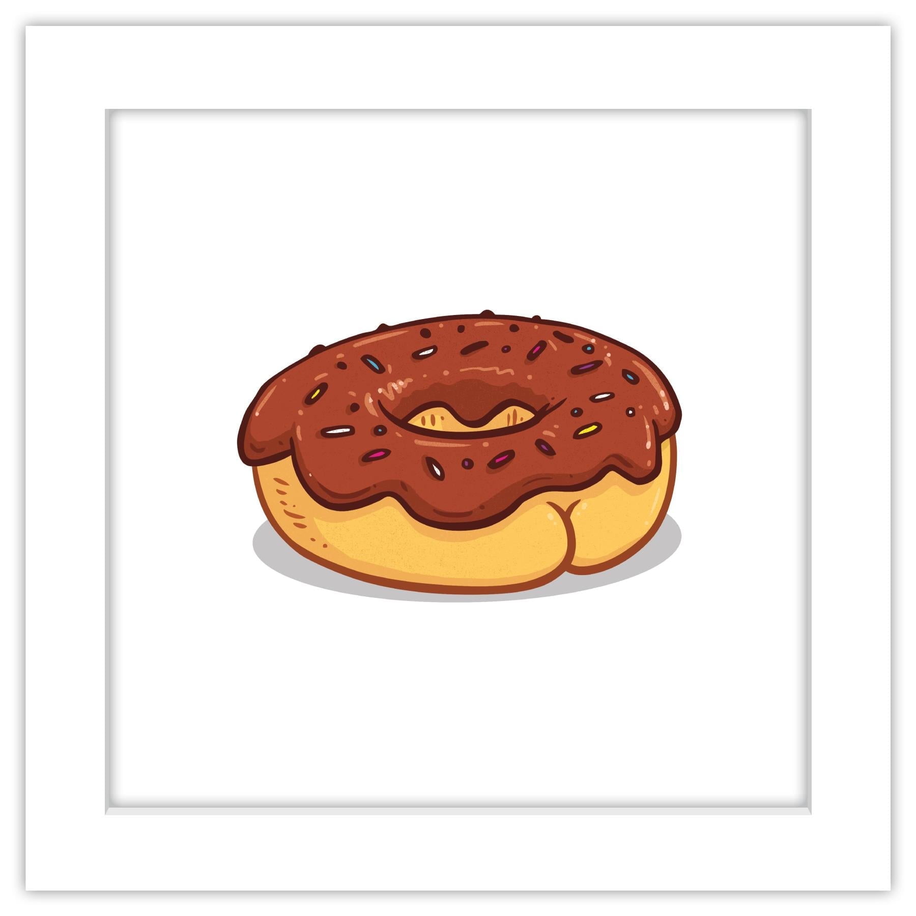Gallery Pops Brian Cook: Butts On Things - Donut Wall Art, White Framed ...