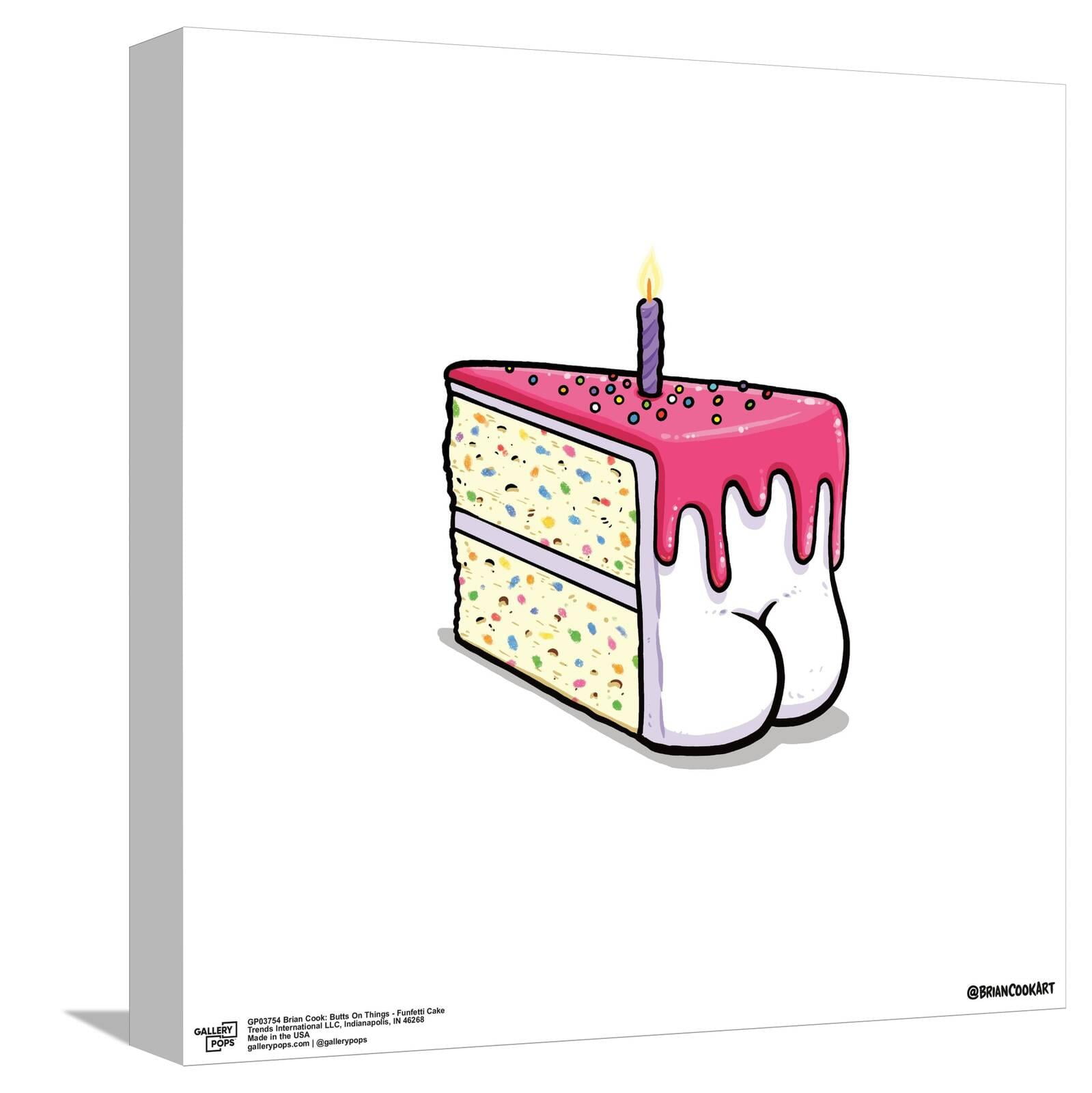 Gallery Pops Brian Cook: Butts On Things - Funfetti Cake Canvas Wall ...
