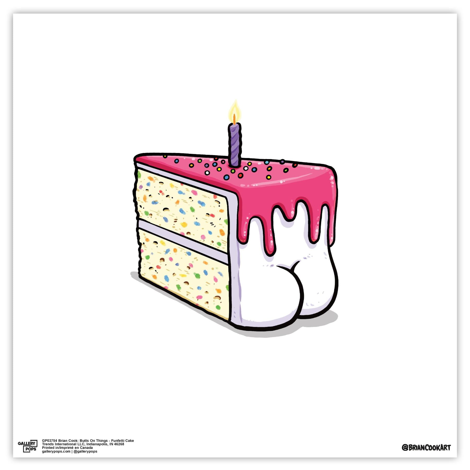 Gallery Pops Brian Cook: Butts On Things - Funfetti Cake Wall Art ...