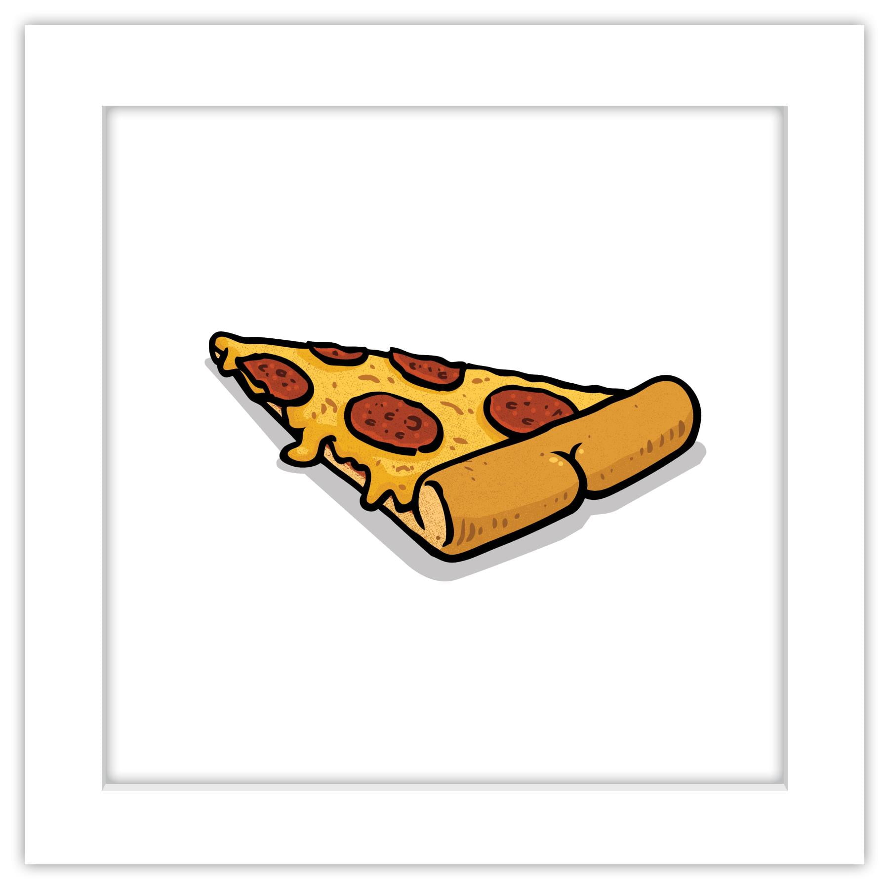 Gallery Pops Brian Cook: Butts On Things - Pizza Wall Art, White Framed ...