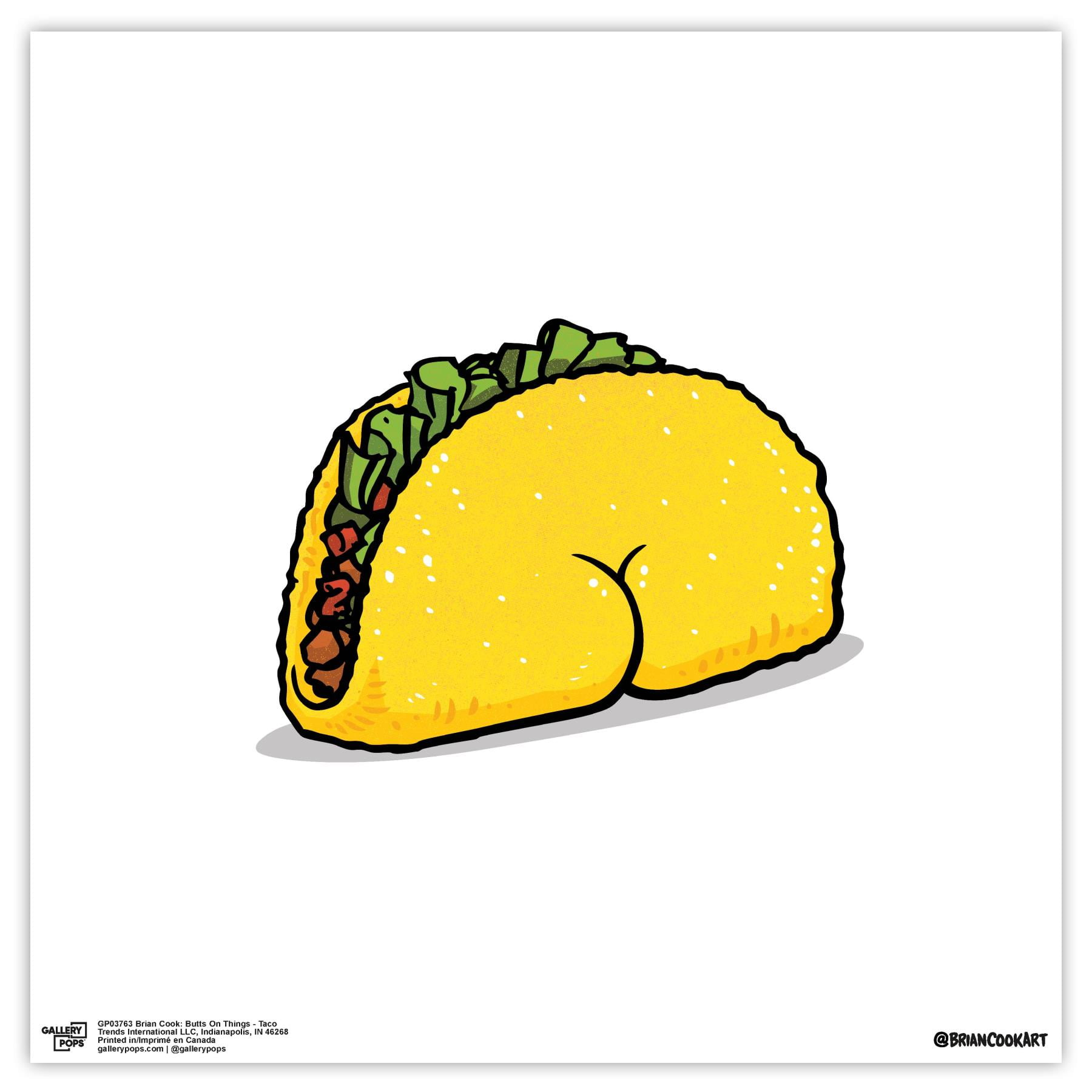 Gallery Pops Brian Cook: Butts On Things - Taco Wall Art, Unframed ...